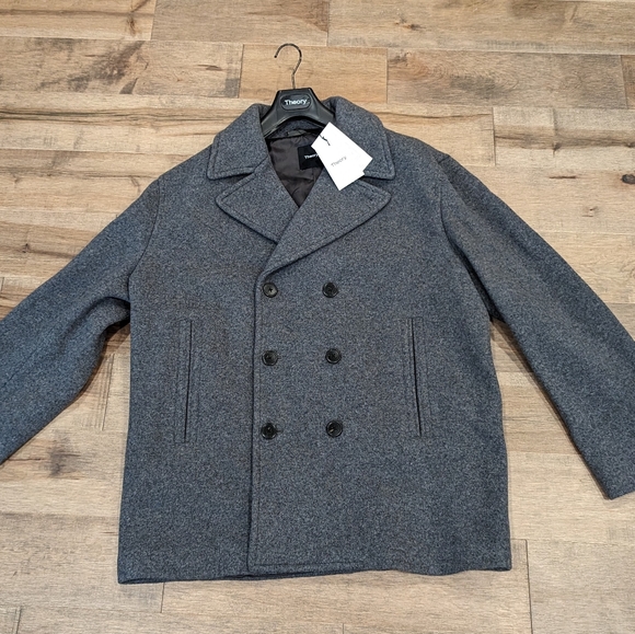 Theory | Jackets & Coats | Mens Theory Wool Blend 3 Button Peacoat Dark ...